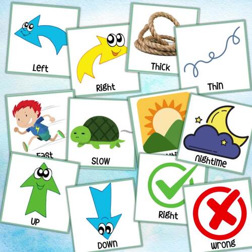 Opposites Memory Matching Game, Opposites Matching Game, Matching Cards