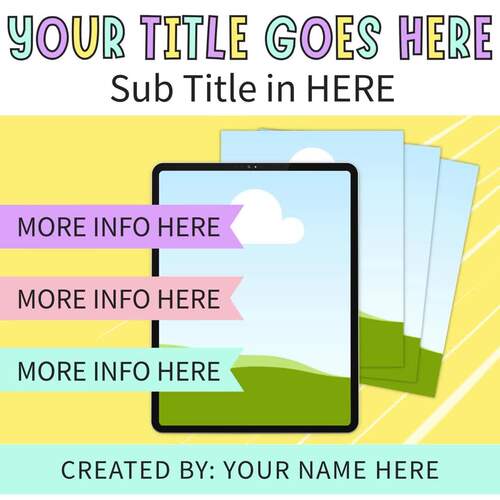 Thumbnail Cover Templates, Landscape Printable Mockups, US Letter Paper ...