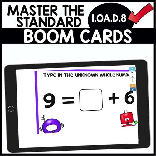 Addition to 12 Missing Addends Boom Cards 1.OA.D.8 Set 2 No Prep Math ...