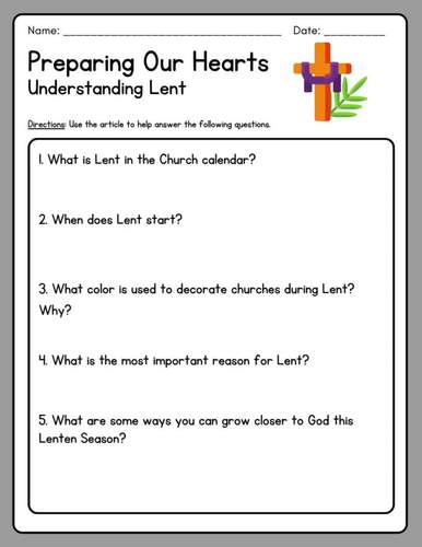 Liturgical Year Worksheets | Easter, Holy Week, Holy Days of Obligation
