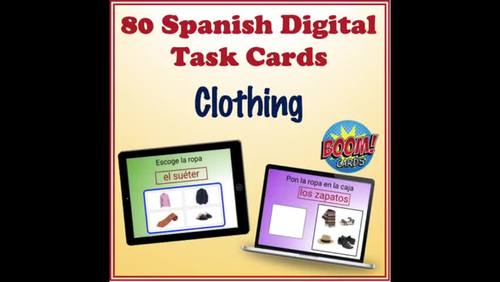 Spanish Vocabulary Digital Task Cards Bundle (Boom Cards) | TPT