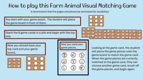 Farm Animals Visual Matching Game by Miss Shelly-Making Learning Fun