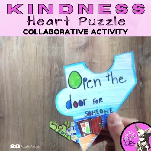 FRENCH Kindness Heart Puzzle - LA GENTILLESSE - Collaborative Activity