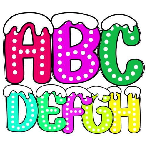 Bulletin board letter and number | Dot Christmas Colorful Alphabet | A ...