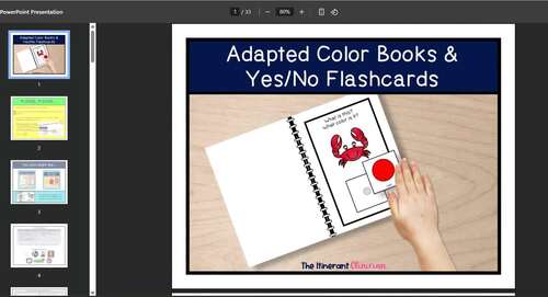 Adaptive Books Special Education COLORS, Yes No Questions Speech Therapy