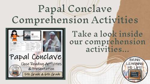 Papal Conclave Close Reading Comprehension Activities | 5th Grade & 6th ...