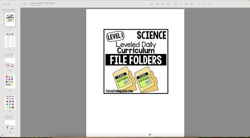 Level 1 Science Leveled Daily Curriculum FILE FOLDER ACTIVITIES | TPT