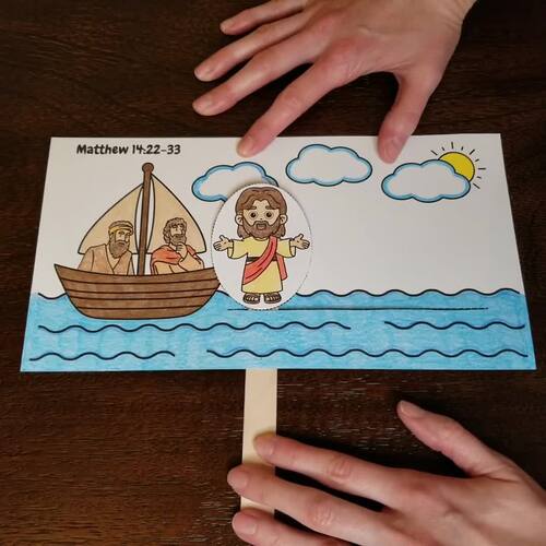 Jesus Walks On Water Bible Story Craft Kids Sunday School Lesson Church ...