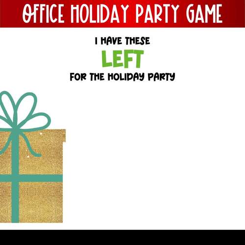 Holiday Office Party Pass the Present Game, Right Left Christmas ...