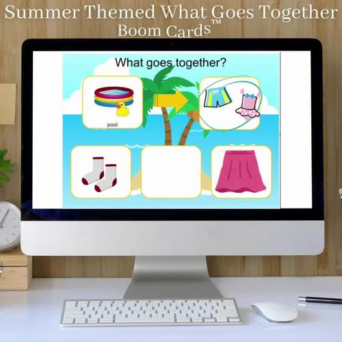 Summer Themed What Goes Together - Boom Cards Speech Therapy | TPT