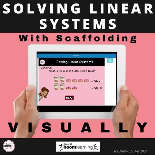 Solving Linear Systems Visually With Pictures Digital Boom Cards™ Activity