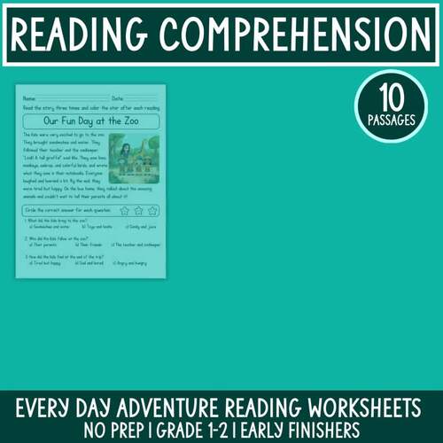 Early Literacy Reading Comprehension Passages and Questions Worksheets ...