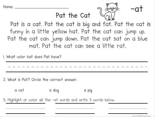 Word Family Short Vowel A Reading Passages (CVC) by Calloway's Corner