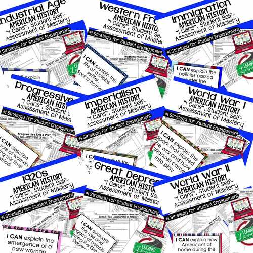 Reagan and Bush I Cans Student Self Assessment Mastery-- American History