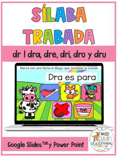 Sílaba trabada Dr Google Slides™ | Digital Blends in Spanish | TpT