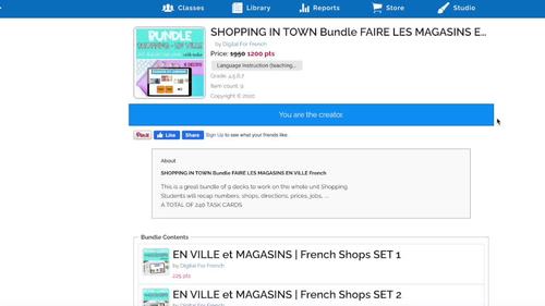 BUNDLE French Shopping in Town BOOM CARDS | Faire les Magasins en Ville