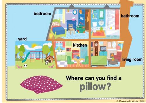 Where Questions for Objects in the House Boom Cards™ by Playing with Words