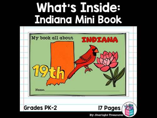 Indiana Mini Book for Early Readers - A State Study, Indiana State Study
