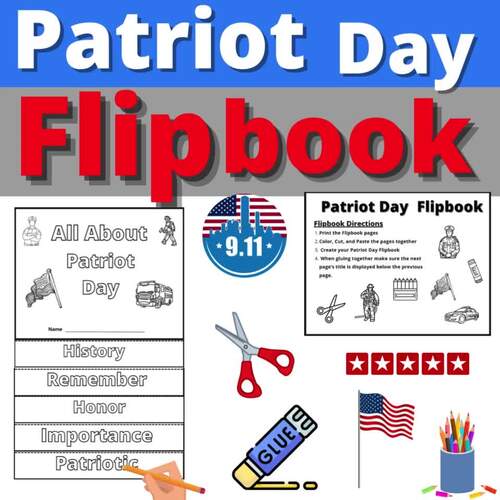 Patriot Day Flipbook September 11 911 Craft Activity Writing Resource