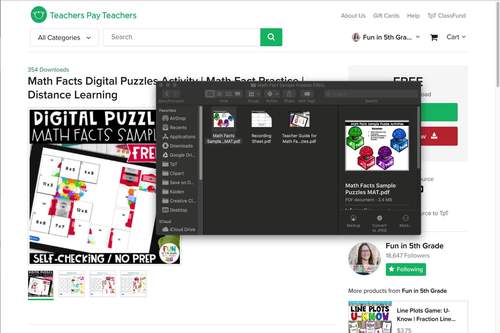 Division Facts Digital Puzzles | Math Fact Practice by Fun in 5th Grade
