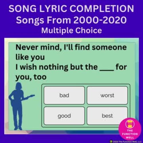 Complete the Lyrics (2000-2020 Songs) Speech Therapy - Fun Aphasia Game ...