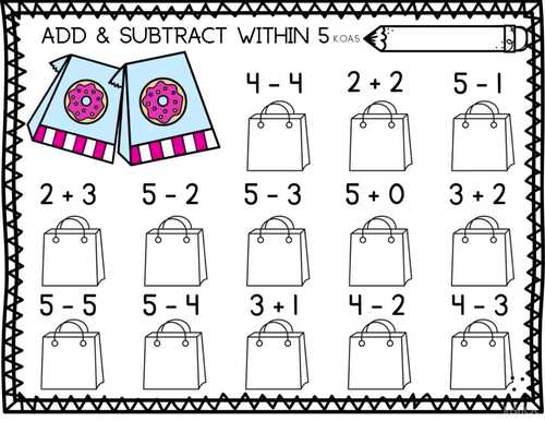 Donut Delights Math Worksheets | Kindergarten Addition & Subtraction ...