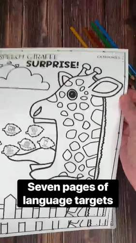 Low Prep Speech Therapy | Giraffe Surprise by Laura G SLP | TPT