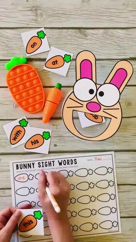 Fry's First 100 Sight Word Practice - Feed the Bunny | TPT