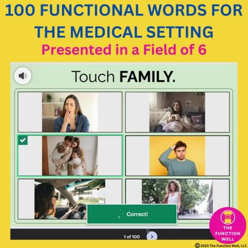 100 Functional Words for Adults in Hospitals, SNF (Aphasia, AAC ...
