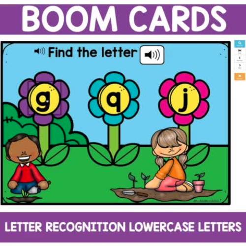 Letter Recognition Games Lowercase Letters using Boom Cards RF.K.1.D