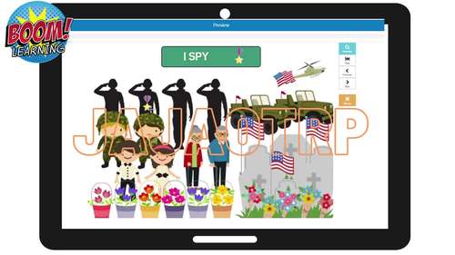 Memorial Day I Spy - Boom Cards Distance Learning by jajaotrp | TPT
