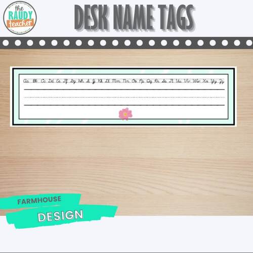 Name Desk Plate | Name Desk Tag | Cursive Writing |Math Tools | Cactus ...