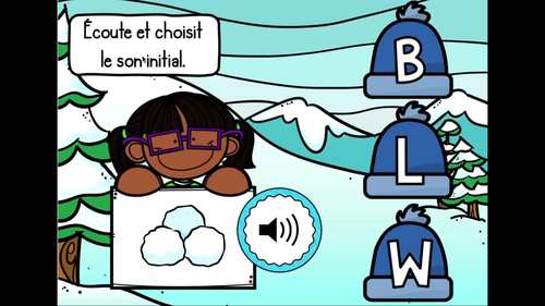 French Boom Cards - Beginning Sound (Winter)/Son Initial (Hiver)
