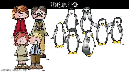 Penguins Pop clip art, literature, book companion COLORED Version