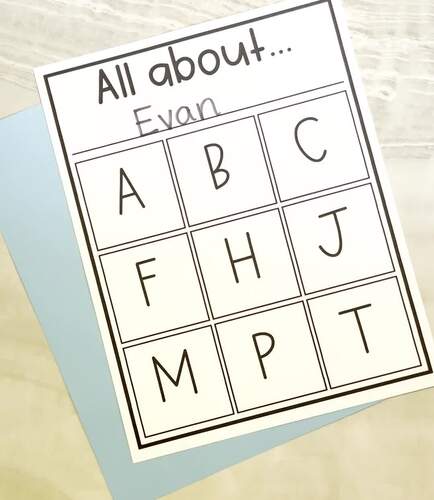 All About Me Letter Stations Worksheet: Preschool, Kindergarten, Gross ...