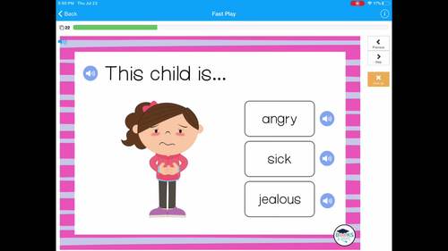 Emotions & Feelings Vocabulary BOOM CARDS - Digital Interactive Task Cards