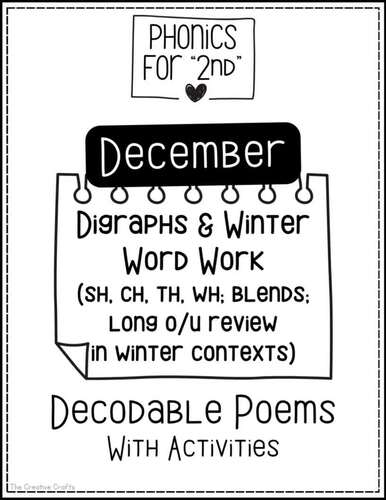 December Phonics Decodable Poems for 2nd: Digraphs and Winter Words ...