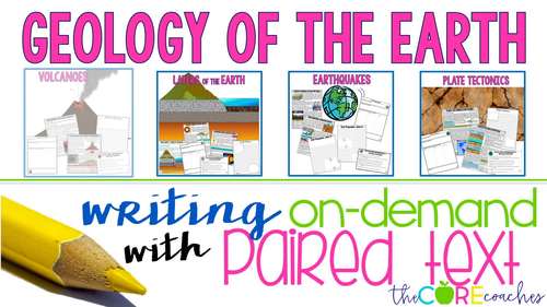 Paired Text Lessons, Science Passages, Geology Informational Writing ...