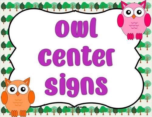 Owl Center Signs by Cindy's Treasures | TPT