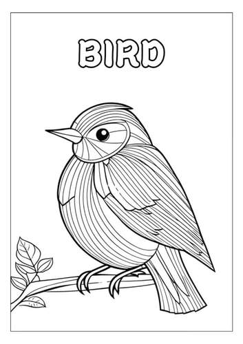 cute bird Printable Cute coloring sheet,Kids,illustration,Prek, page