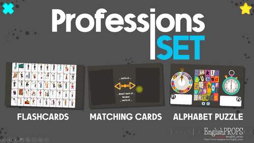 Professions/Jobs/Occupations PowerPoint Games/Vocabulary Flashcards/Puzzle
