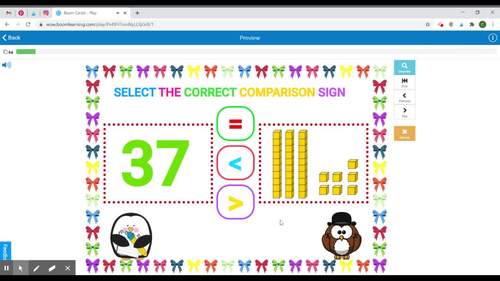 Place Value Comparing Numbers Within 100 Boom Cards Distance Learning