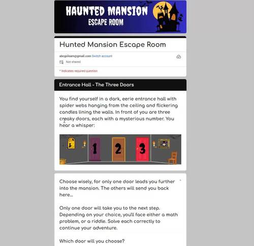 Haunted Mansion Digital Escape Room by ABC go Learn | TPT
