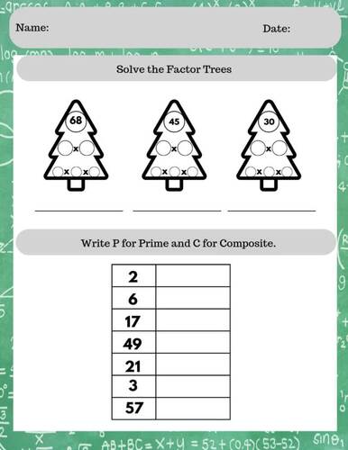 PRIME & COMPOSITE NUMBERS * Assessment Quiz * 4th Grade Middle School Math