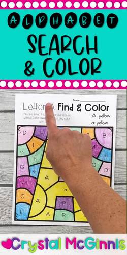 Alphabet Search and Color (26 Alphabet Printables) by Crystal McGinnis
