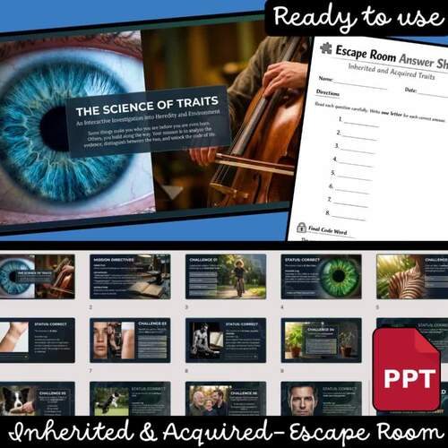Inherited and Acquired Traits Escape Room | Paper Pencil Game PowerPoint