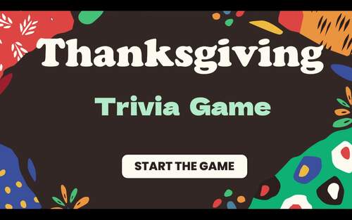 Thanksgiving Trivia & History Game Show powerpoint Preschool & Kindergarten