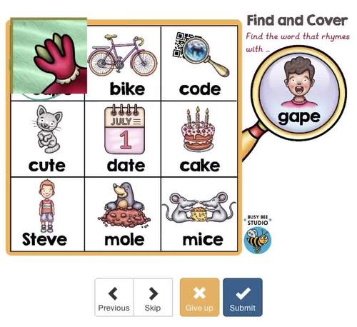 RHYME CVCE WORDS BOOM CARDS GAMES PHONICS LONG VOWELS RHYMING PRACTICE