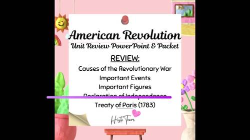 American Revolution PowerPoint and Packet Review BUNDLE by HistoTeam