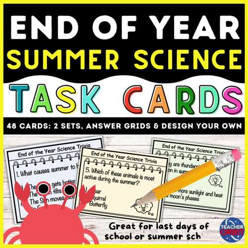 End of the Year Summer Science Trivia Task Cards | No Prep Activity ...